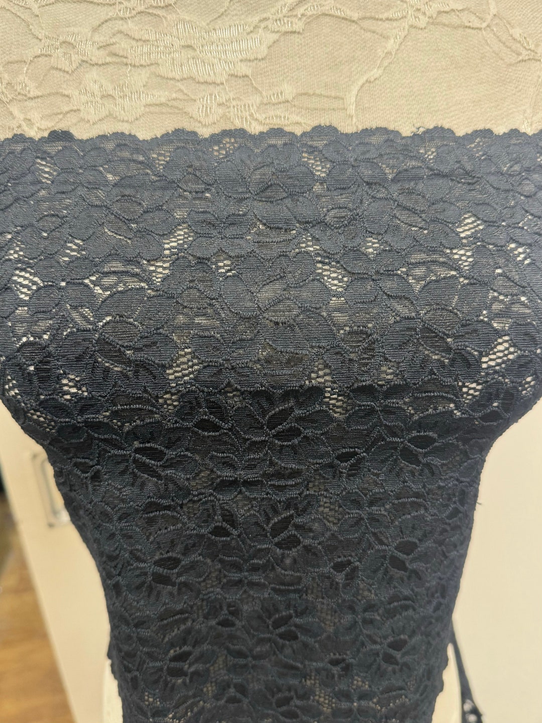 Stretch Lace, Wide Lace, Nylon Lace, Black Lace, 31cm Lace, 12” Stretch ...