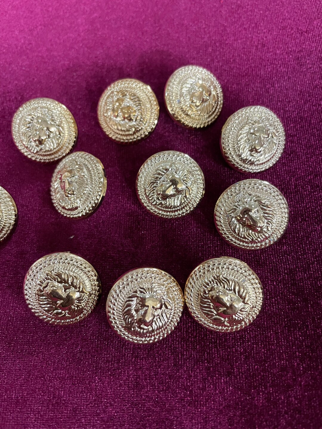 6pcs, 34l-21mm Gold Buttons, Gold "lion" Shank Buttons, Lion Head ...