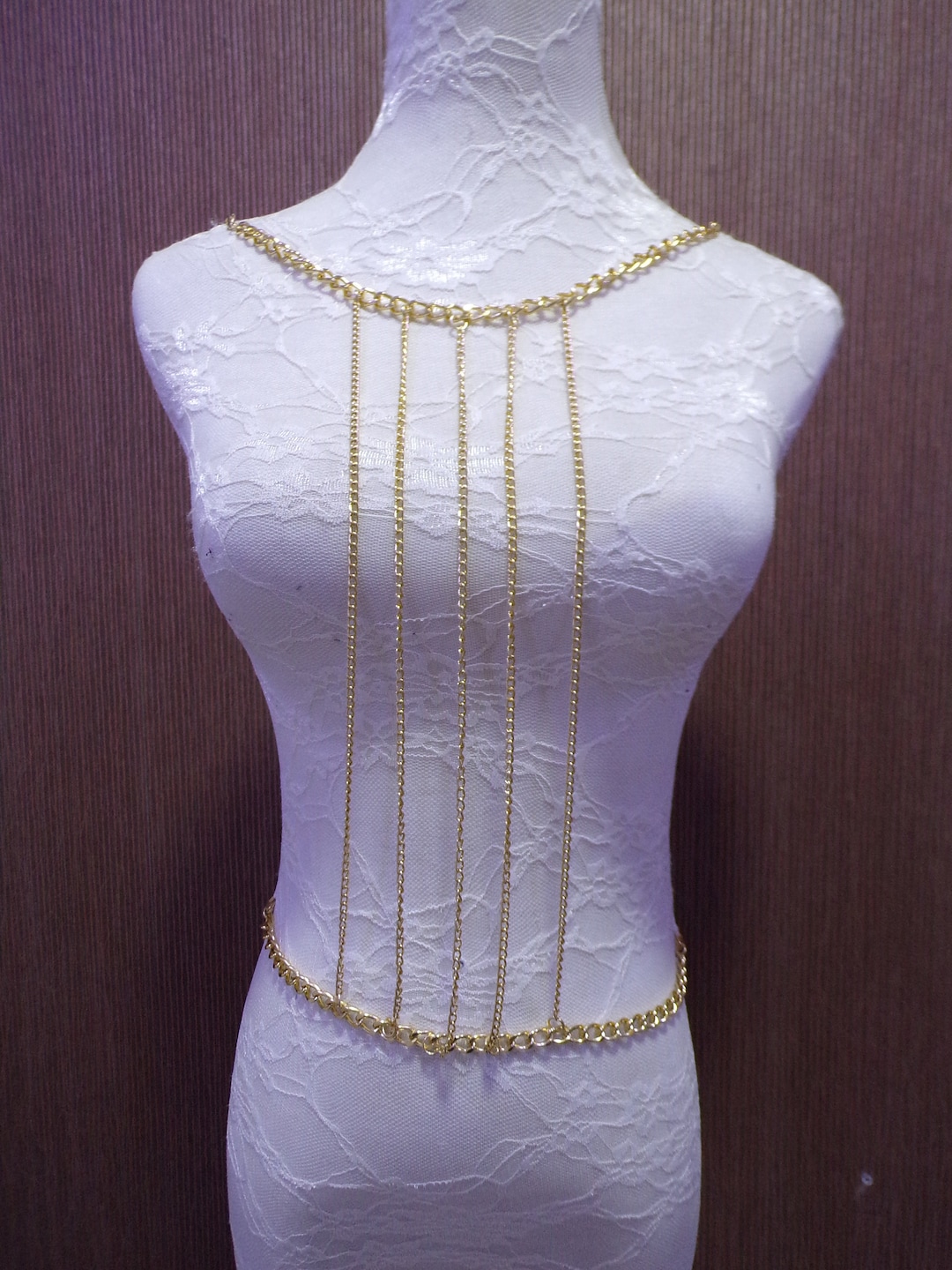 Body Jewellery, Body Chain, Chest Chain Jewellery, Bra Chain, Gold ...
