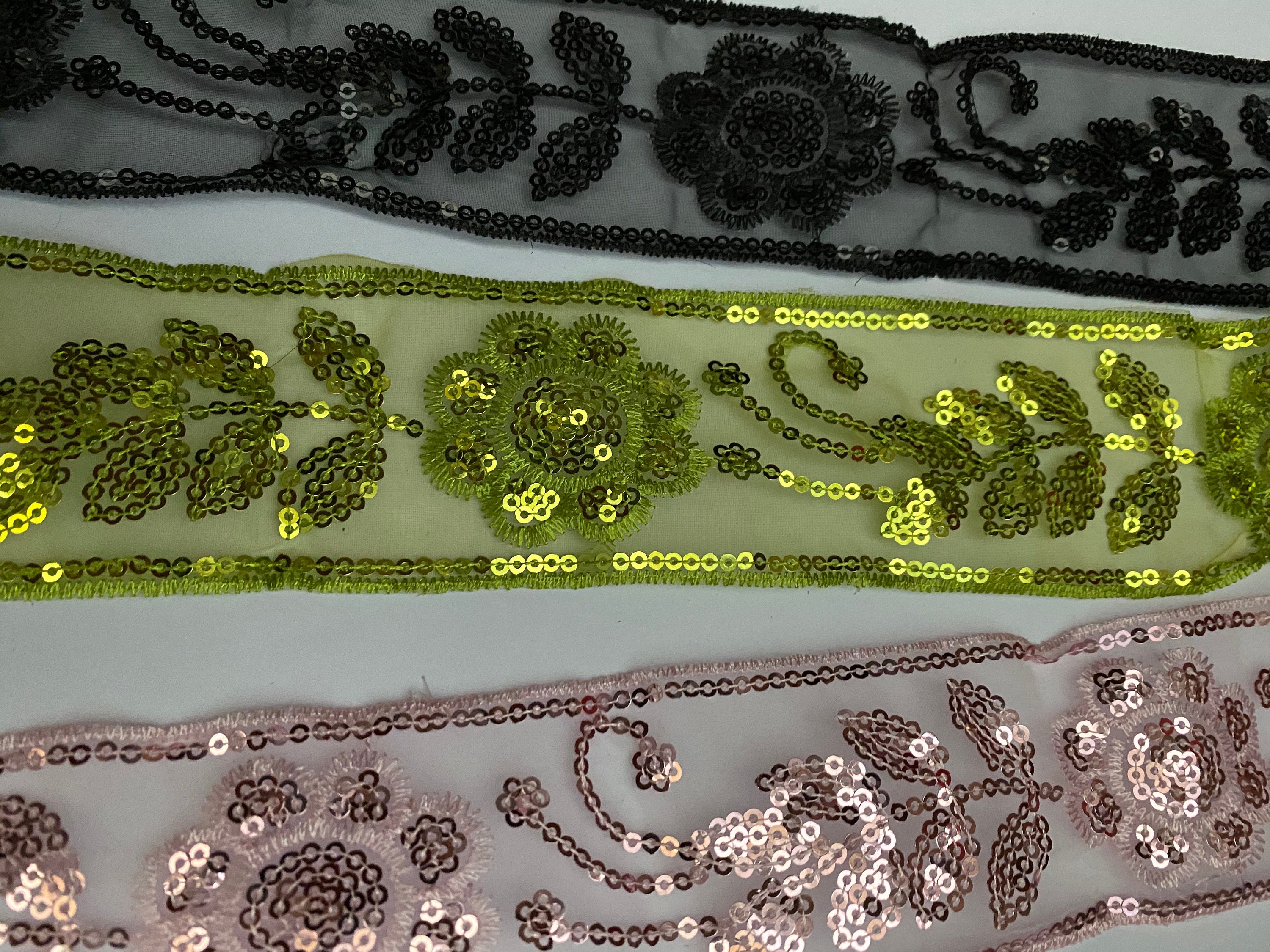 Sequins on Mesh Base 55mm Wide, Sequin Tape, Sequin Trim, Sequin Mesh ...