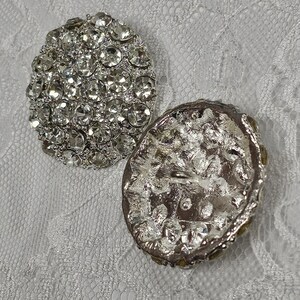 60L 38mm Silver Diamante Shank Buttons, Silver Shank Button, Metal ...