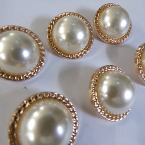40L 25mm Pearl Gold Shank Buttons, Gold Buttons, Costume Buttons, Coat ...