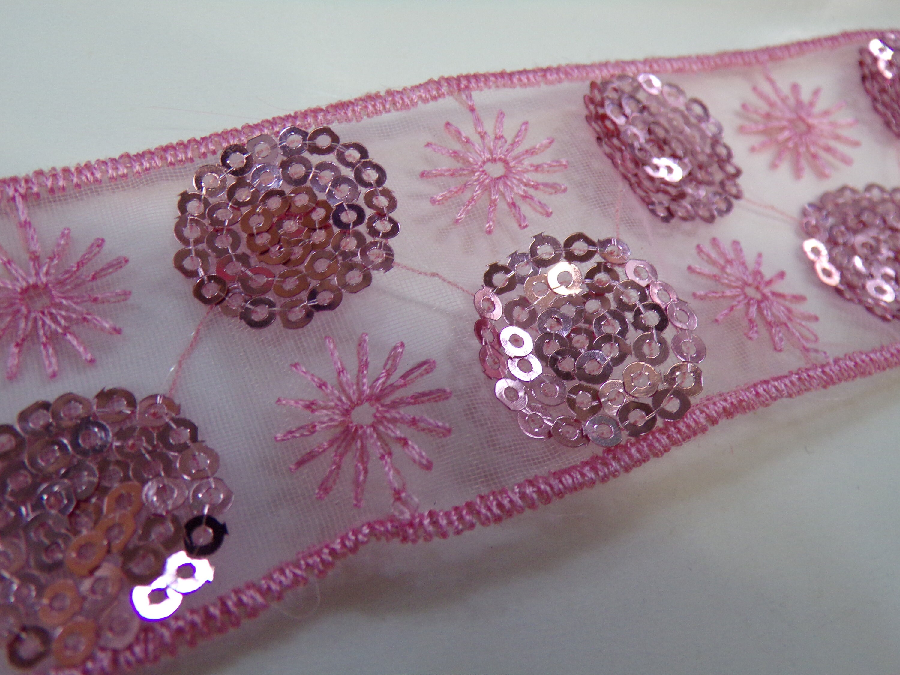 4cm Wide Sequins Tape, Organza Tape With Sequins, Decorative Trim ...