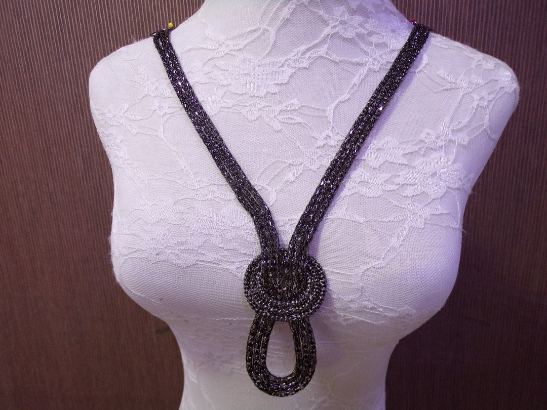 Metal Figure 8 Necklace, Neck Trim, Vintage Accessory, Metal - Etsy