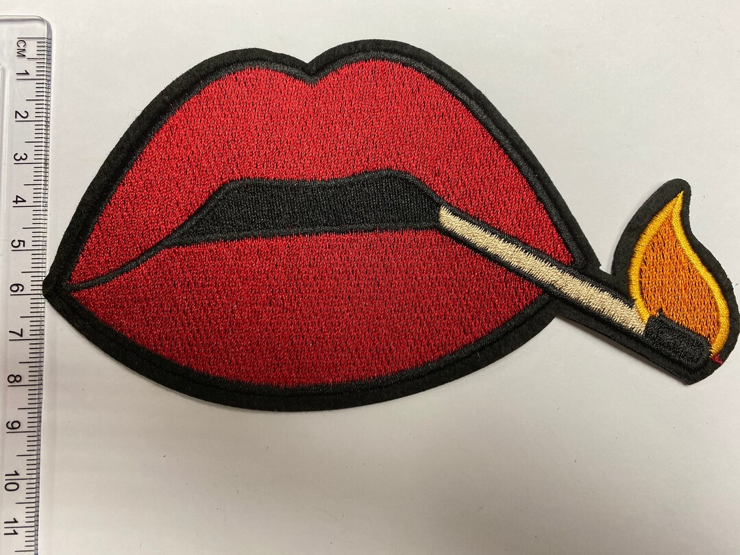Embroidered Lips Motif, Iron on Patch, Lips Patch, Glue on Patch, Badge Iron On, Badges - Etsy