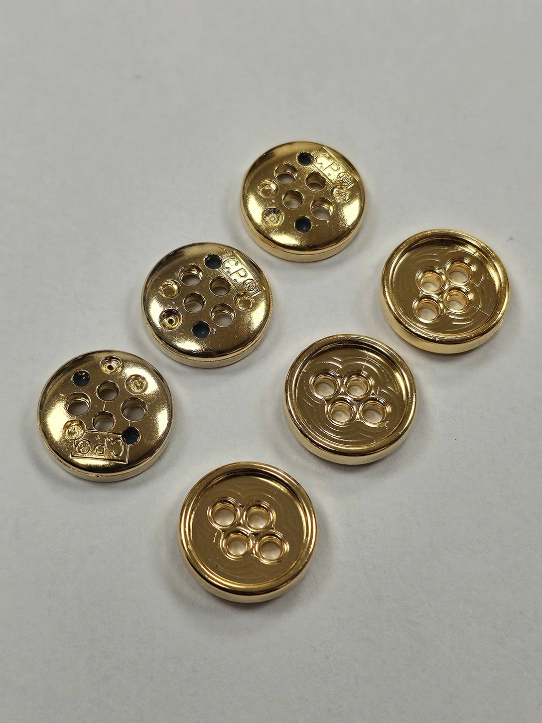 22L Buttons, 4 Hole Buttons, Gold Buttons, Gold Plastic Buttons, Gold 4 ...