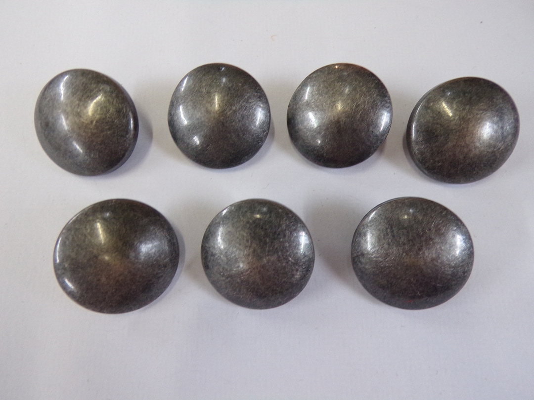 40L, 6pcs, Gunmetal Shank Buttons, Coat Buttons, Vintage Buttons ...