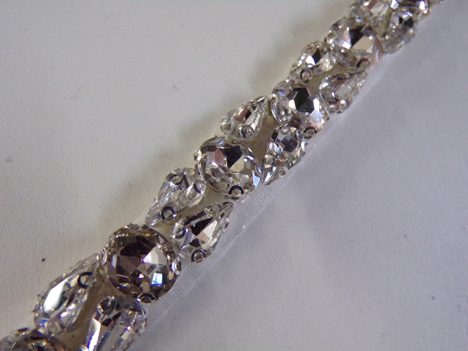 Diamante Stones Trim, Rhinestone Ribbon for Bridal, Sash Diamante ...