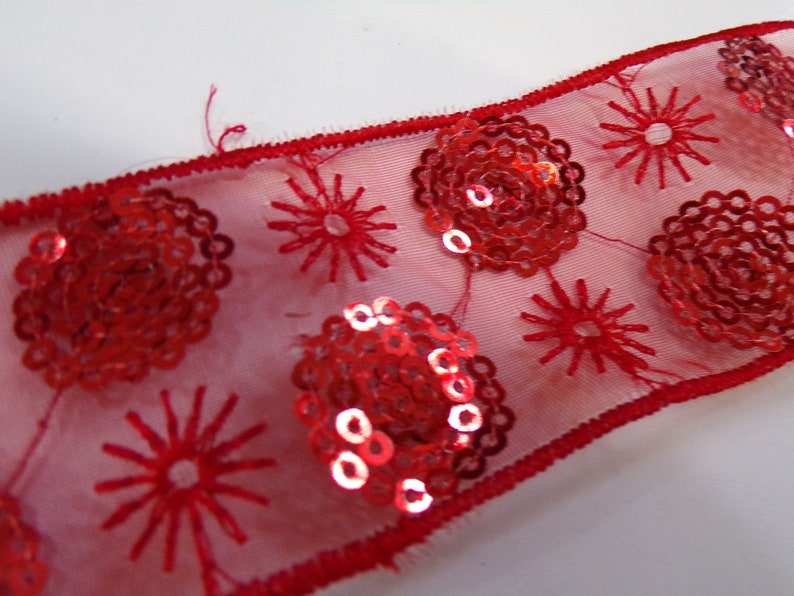 4cm Wide Sequins Tape, Organza Tape With Sequins, Decorative Trim ...