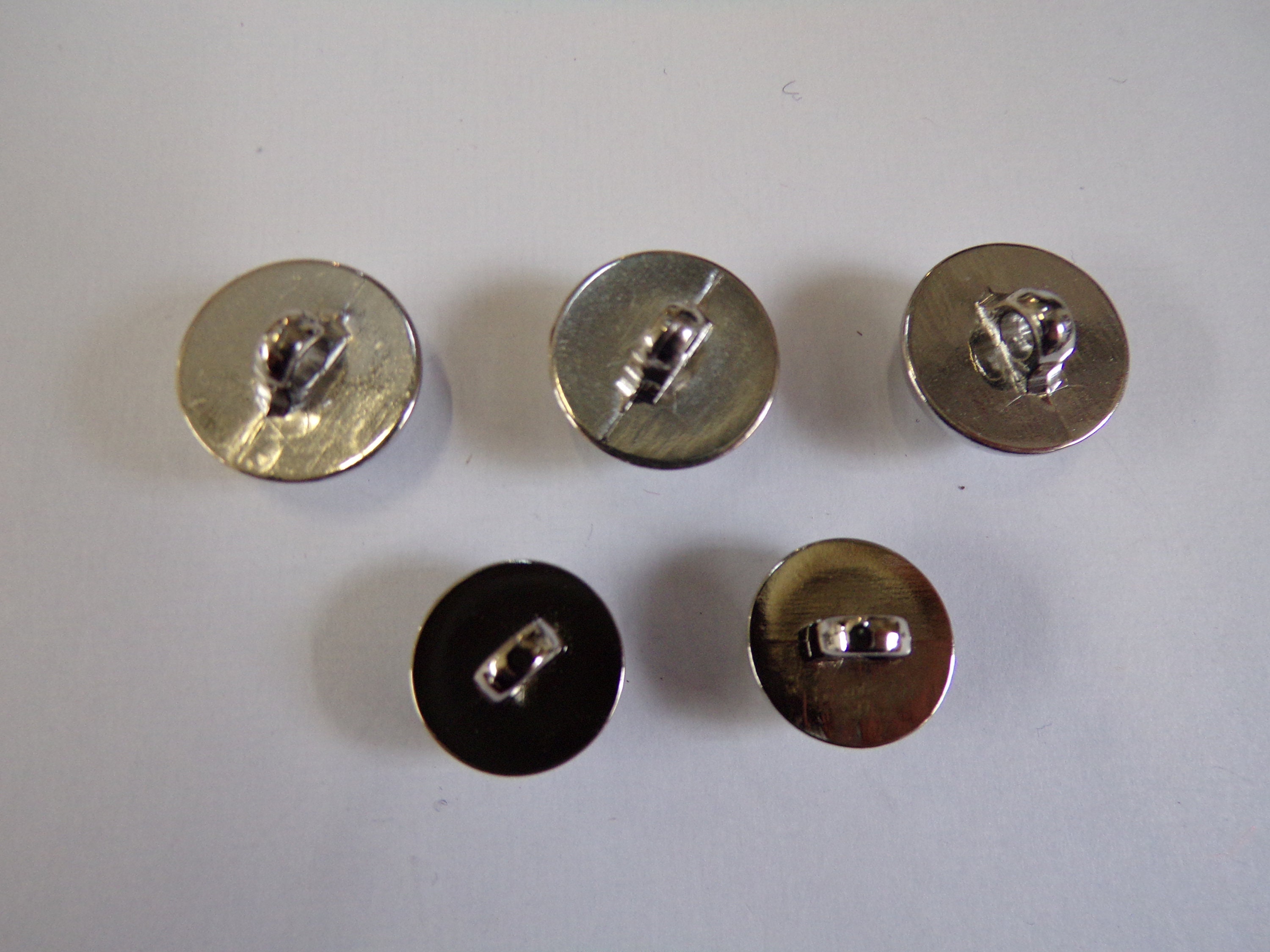 15mm, 18mm, Silver Shank Buttons, Half Ball Buttons, Silver Metallic ...