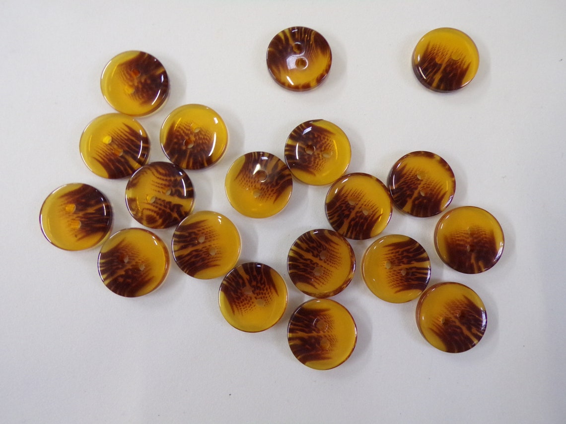 10pcs Flat Amber Buttons 2-hole 18mm 28L TTS Torte-shell - Etsy
