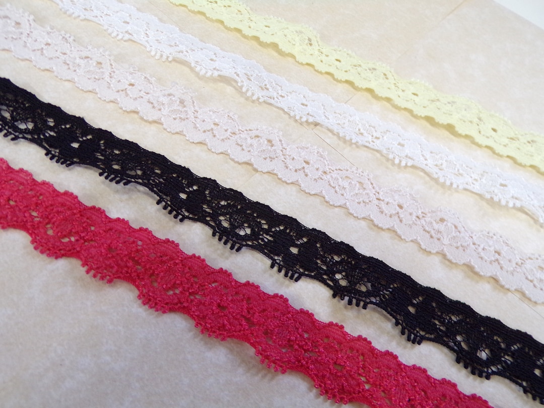Stretch Lace Trim 1.5cm Wide, Sewing, Ribbon, Craft, Dress, Lingerie ...