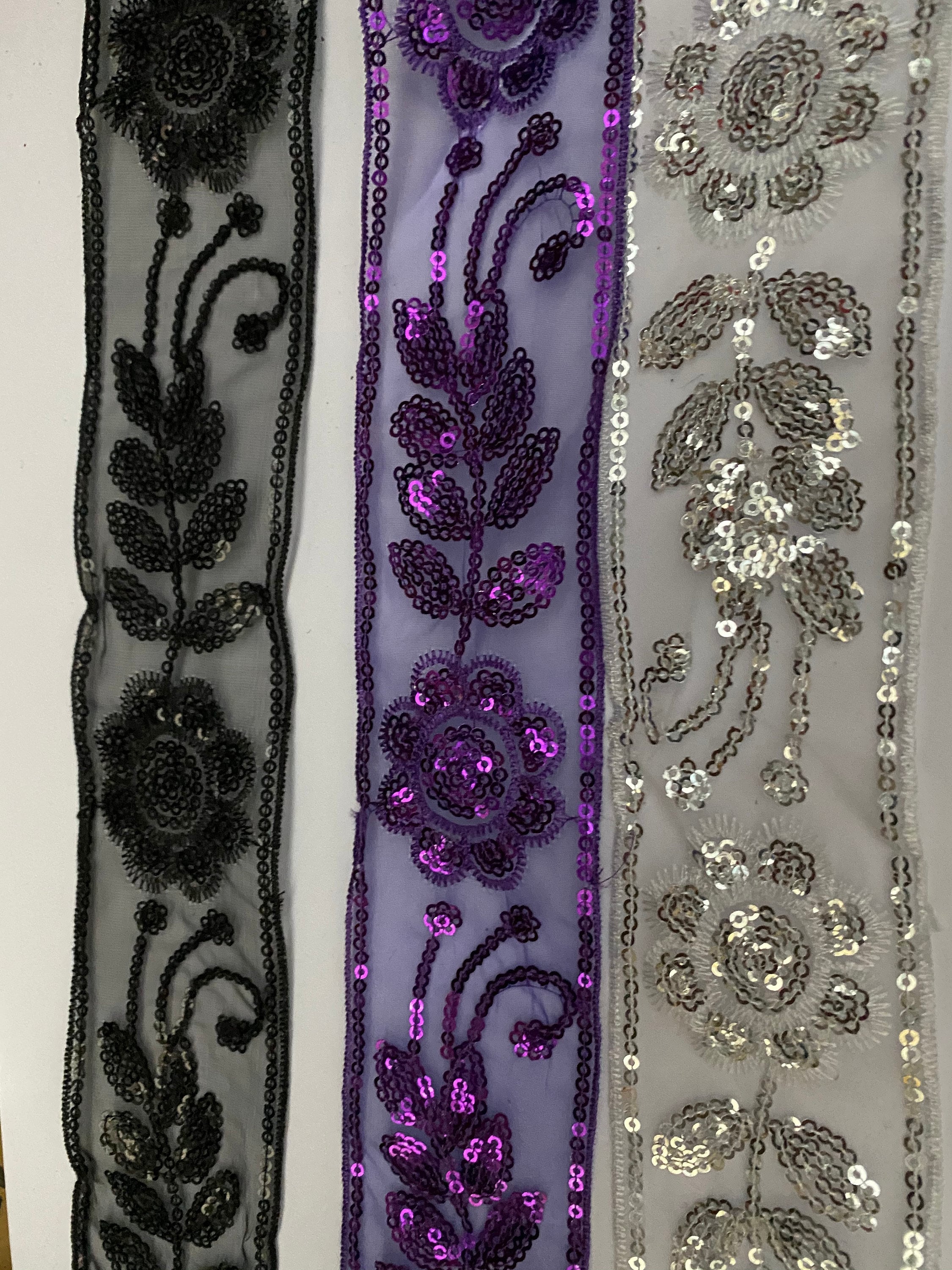 Sequins on Mesh Base 55mm Wide Sequin Tape Sequin Trim - Etsy