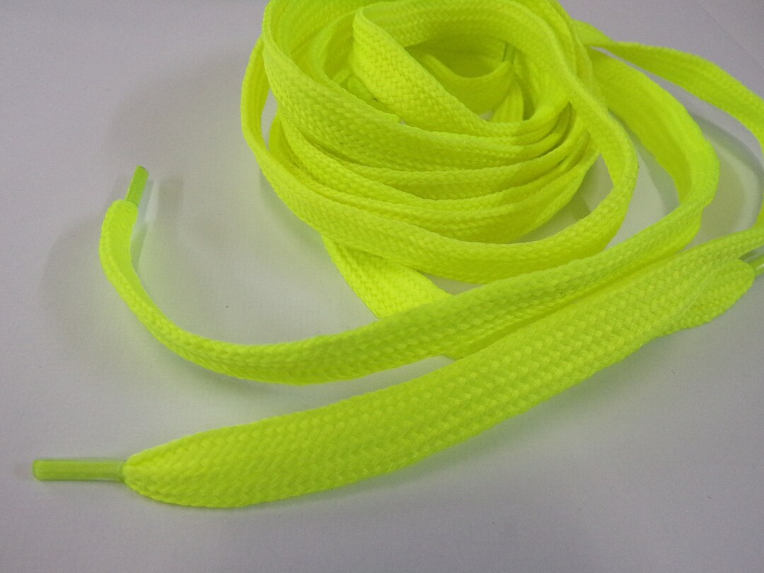 Pair Flat Neon Shoelaces 8mm Wide 130cm, Sports Shoelaces, Dance Laces ...