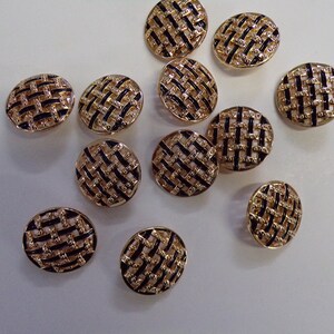 Metal Gold and Black Buttons, Vintage Buttons, Coat Buttons, Perfect ...