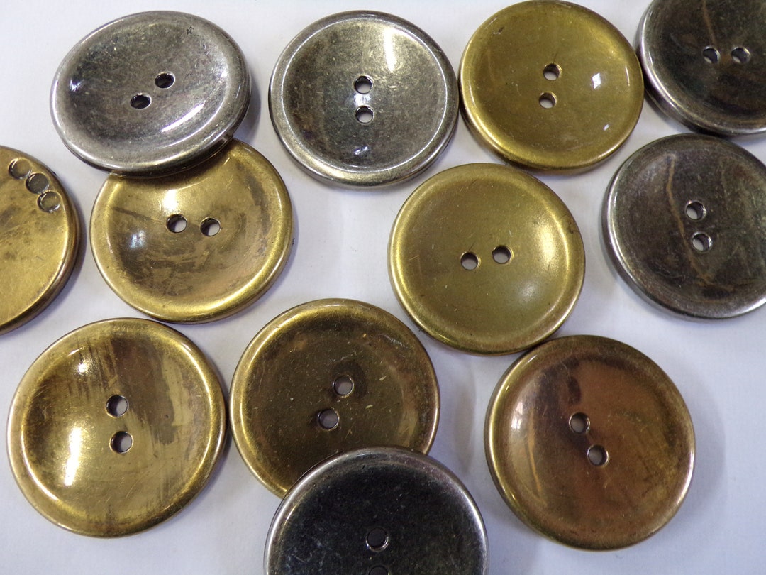 54l-34mm Large Metal Effect Buttons, 2-hole Coat Buttons, Bronze ...