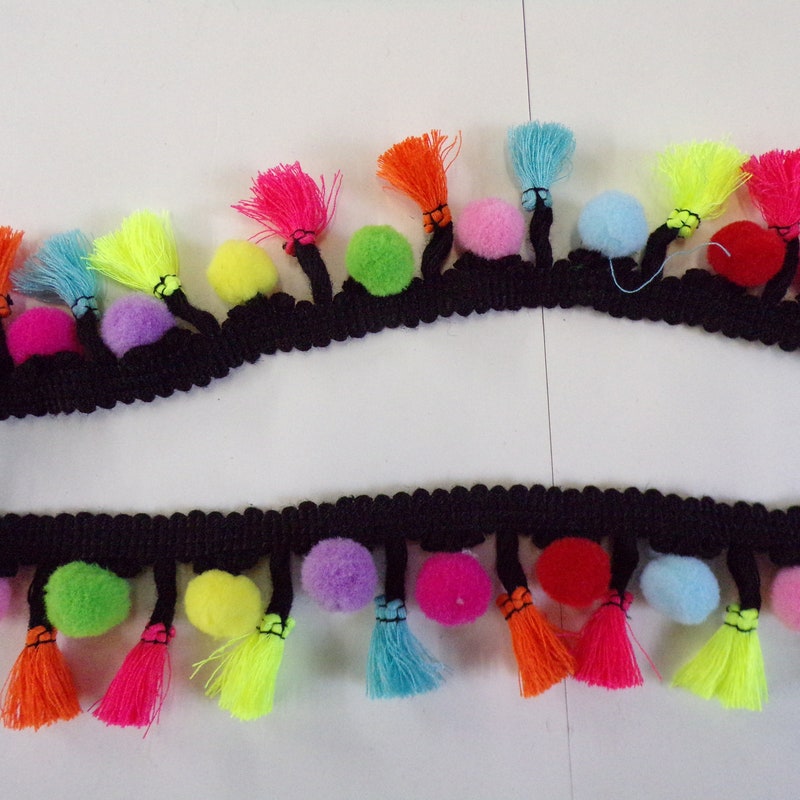Multi Pom Pom Trim - Etsy UK