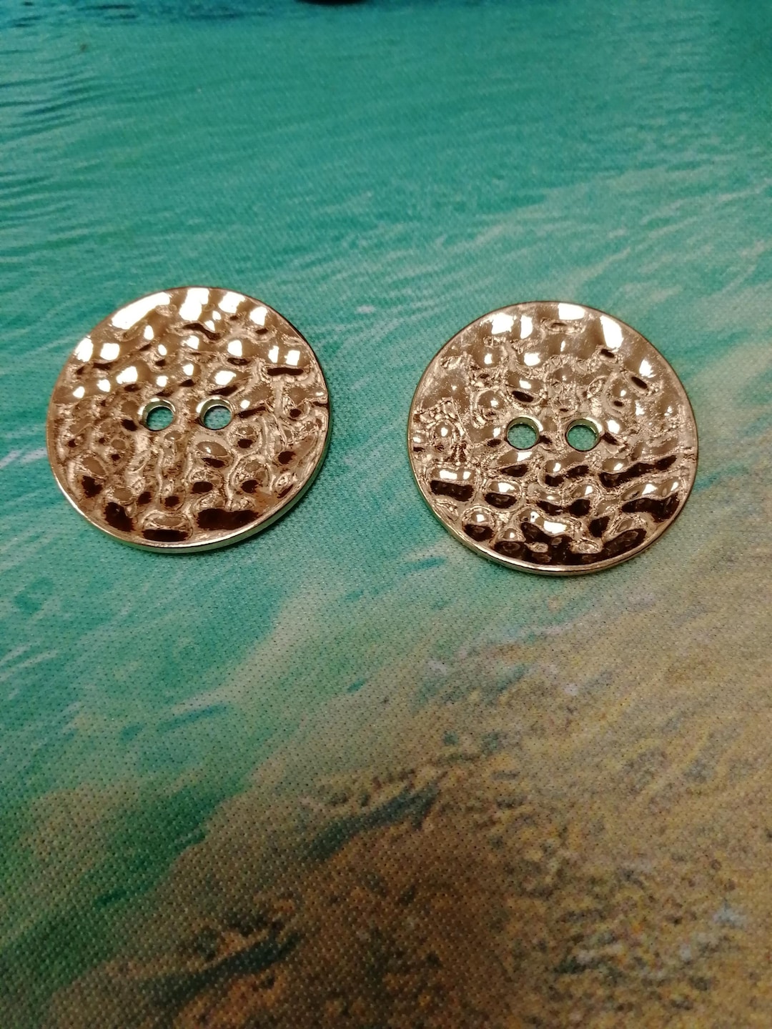 Buttons, 48L Gold Buttons, Jacket Buttons, Coat Buttons, Hammered Look ...