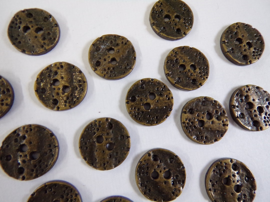 16mm, Stone Effect Buttons, 2-hole Fancy Buttons, Brown Buttons ...