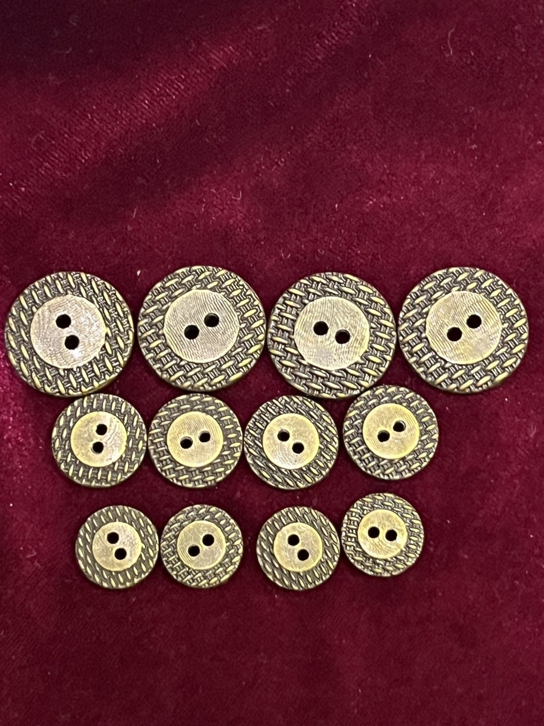Antique Brass, Grey, Silver, Gold, 2-hole Textured Button, Lightweight ...