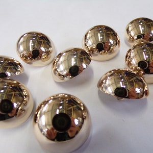 6pcs, Shiny Gold Buttons, 34l-21mm, Metal-look Half Ball Shank Buttons ...