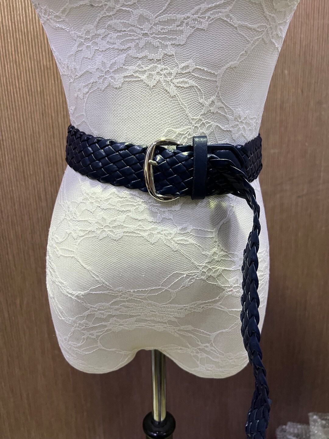 Navy Belt 3.7cm Wide Plaited Belt, Plaited Belt, Braided Belt, Skinny ...