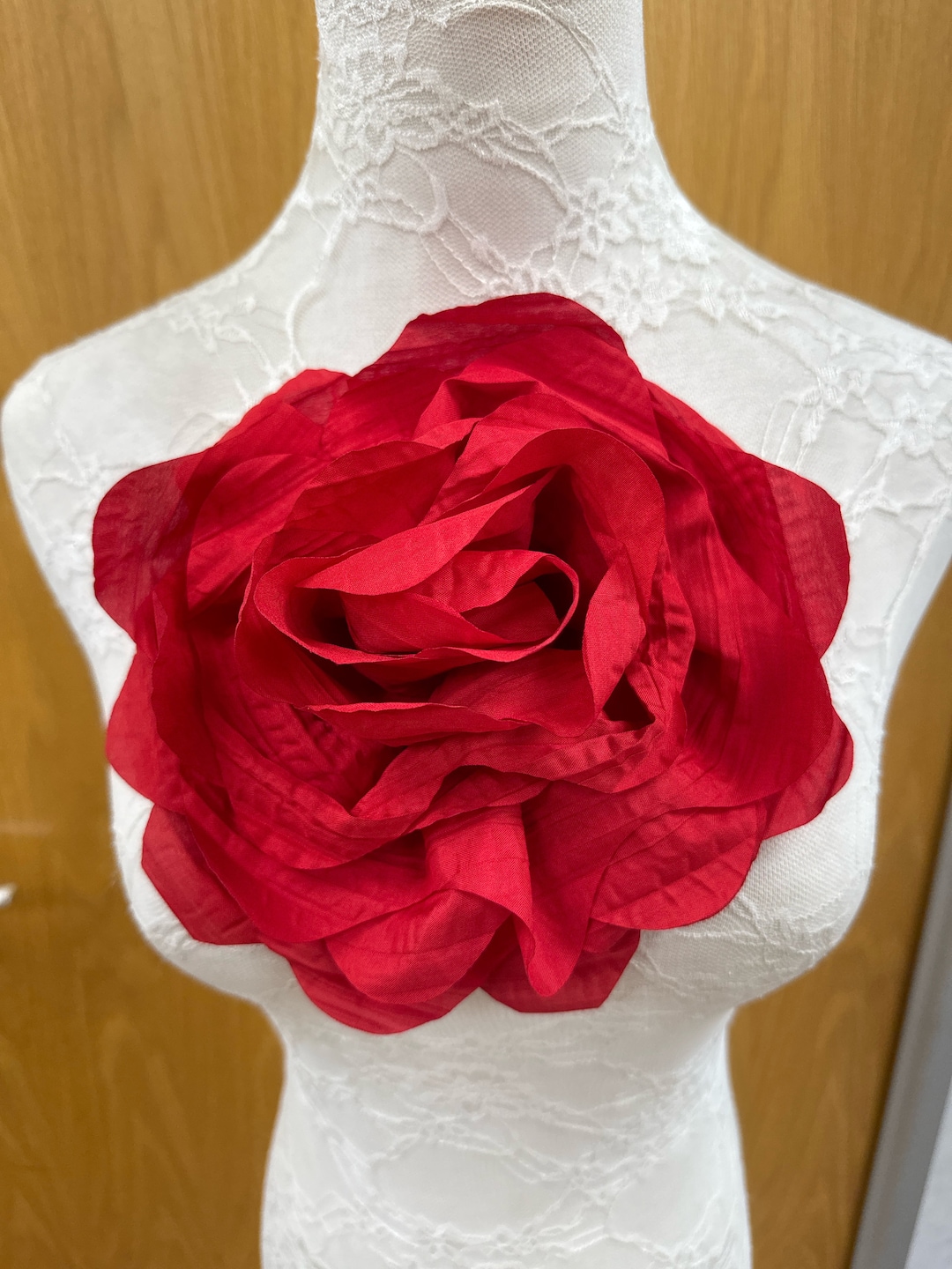 Beautiful Red Rose, Flower Pin, Bridal Rose, Flower, Fabric Rose ...