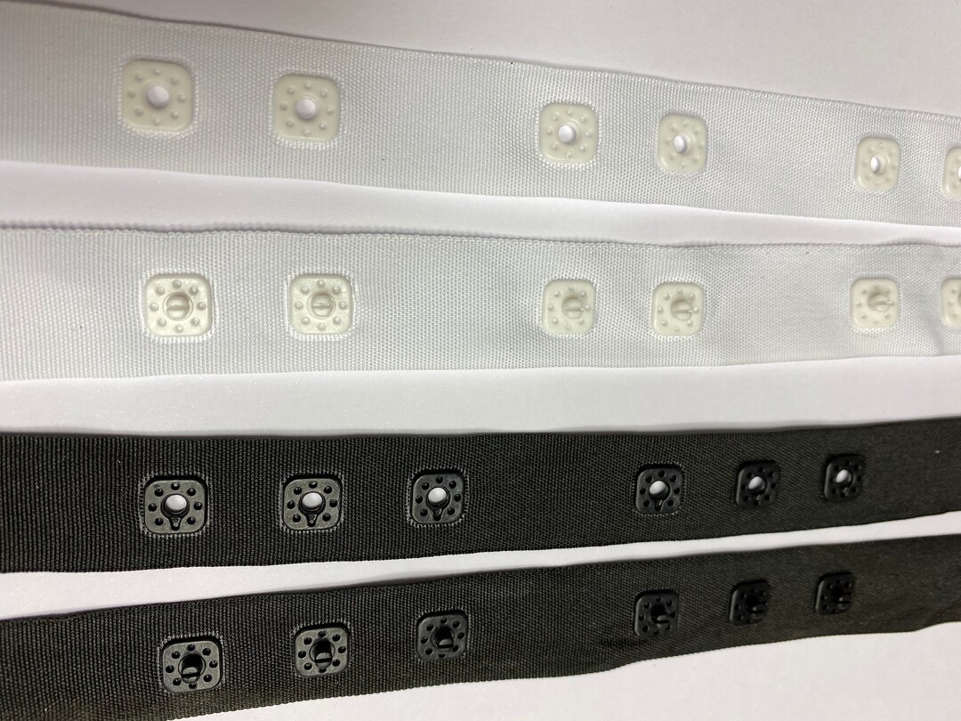 Popper Tape, Snap Tape, Body Suit Button, Button Tape, Black & White, 2 ...