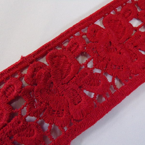 Red Lace Ribbon - Etsy