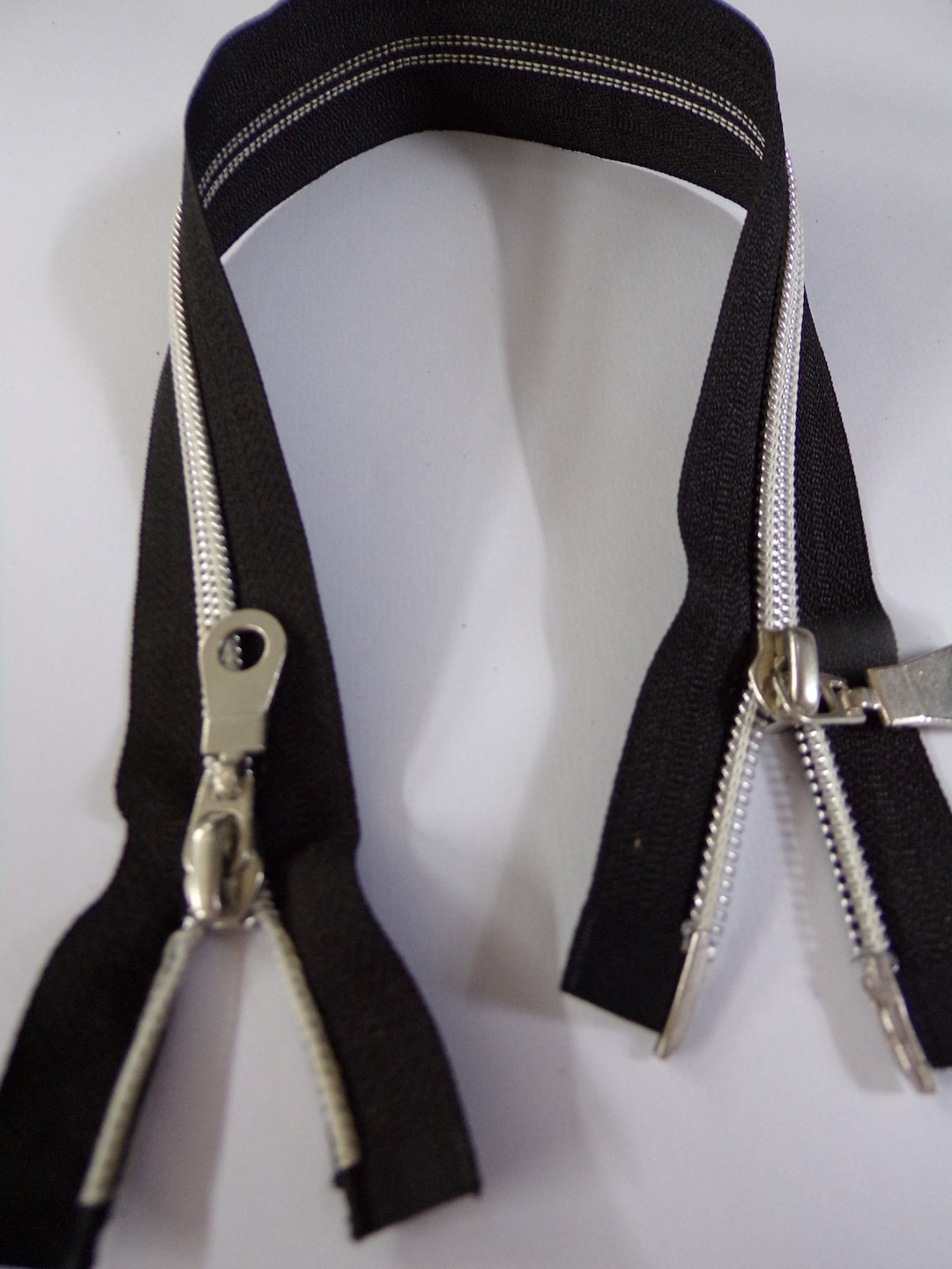 No.5 16 Two Way Black Metal Open End Zips, Black Tape Metal Teeth ...