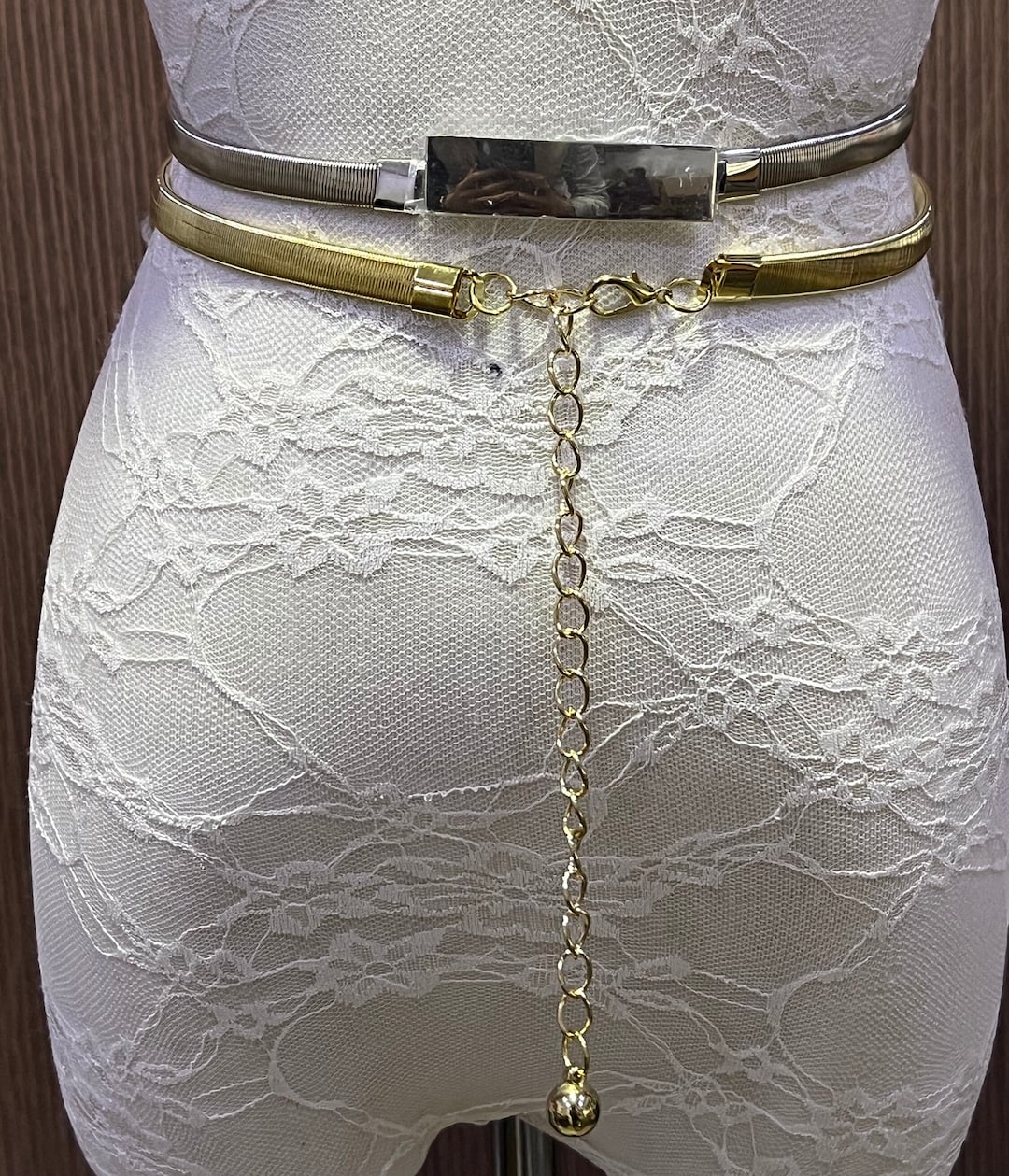 Expandable by Springs Gold or Silver Belt, Spring Belts, Chain Belt ...