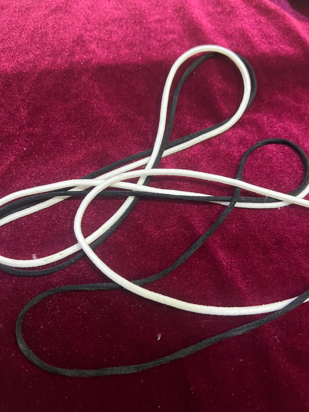 3mm Soft Round Spongy Soft Elasticated Cord, Black or White Soft Thin ...