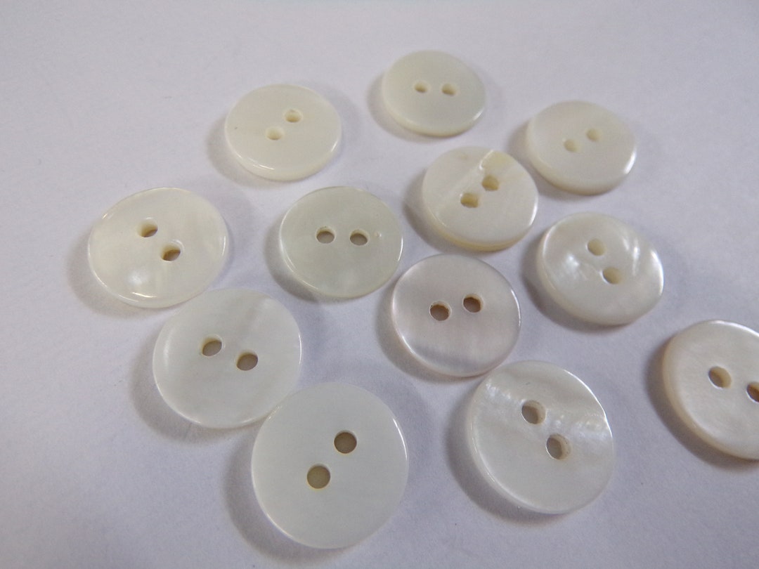 12mm,mother of Pearl Buttons, White Shell Sewing Buttons, 2-hole ...