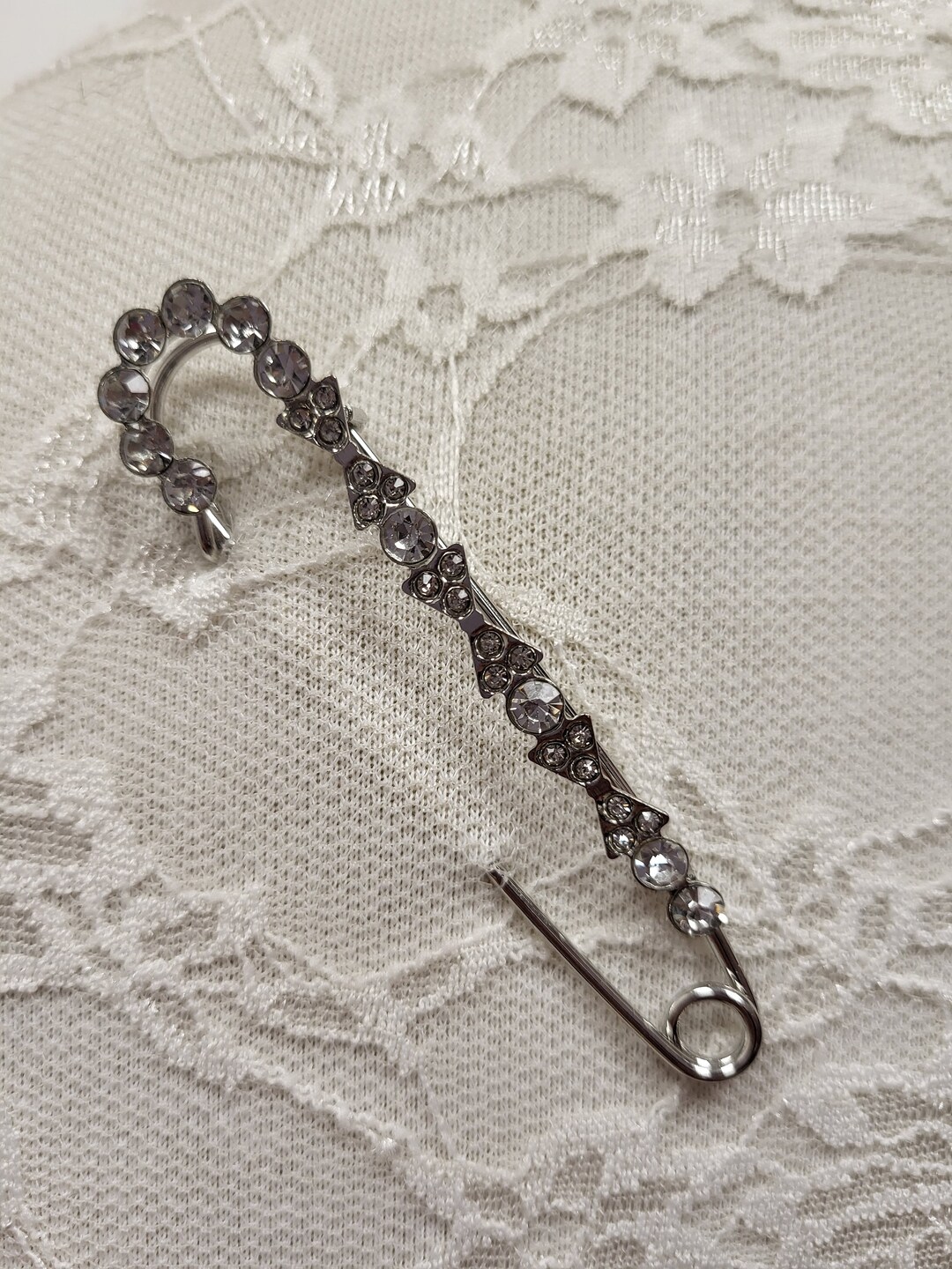 Diamante Brooch, Brooch, Pin, Accessory, Bow, Saree Pin, Safety Pin ...
