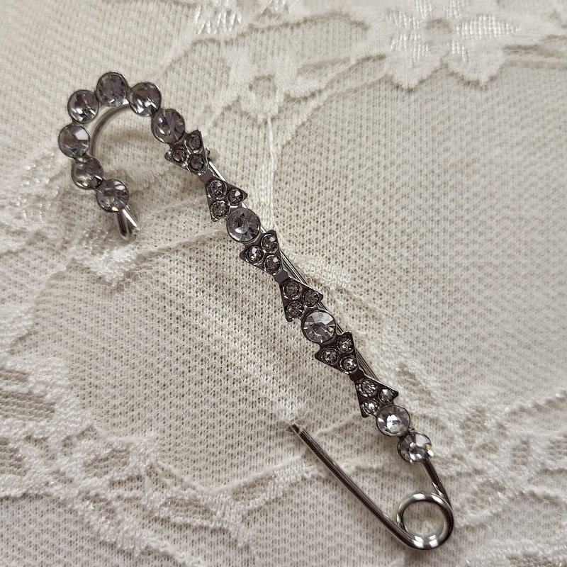 Rhinestone Brooch Safety Pin - Etsy UK