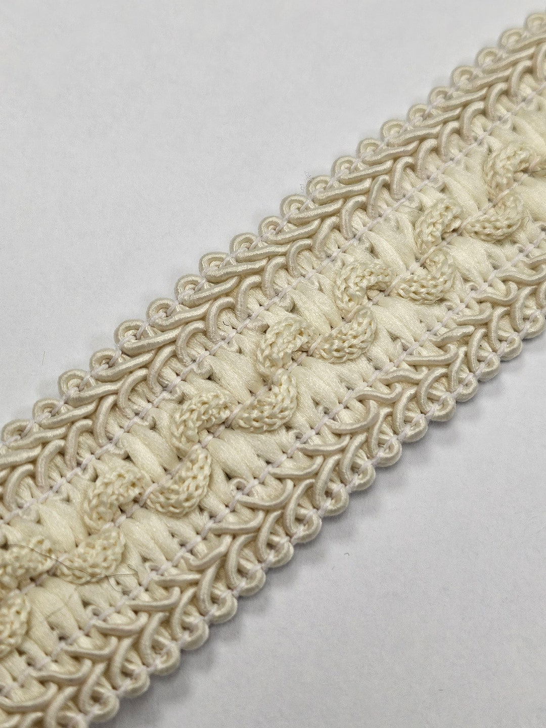 Decorative Trimming, Stretch Trimming, Vintage Trim, Elastic, Cream ...