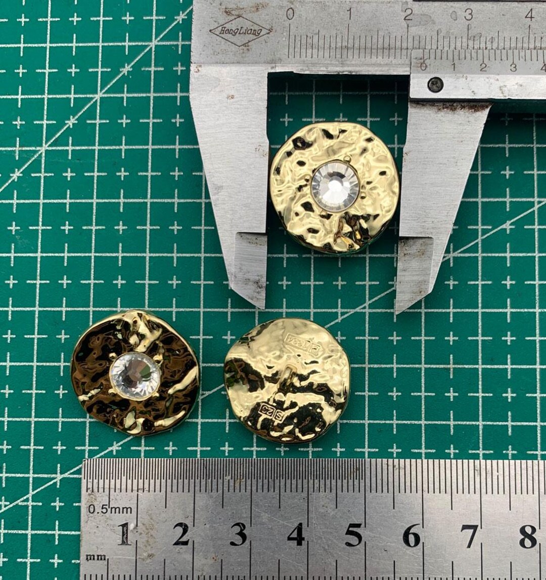Detailed Gold Button, Diamonte Button, Metal Button - Etsy