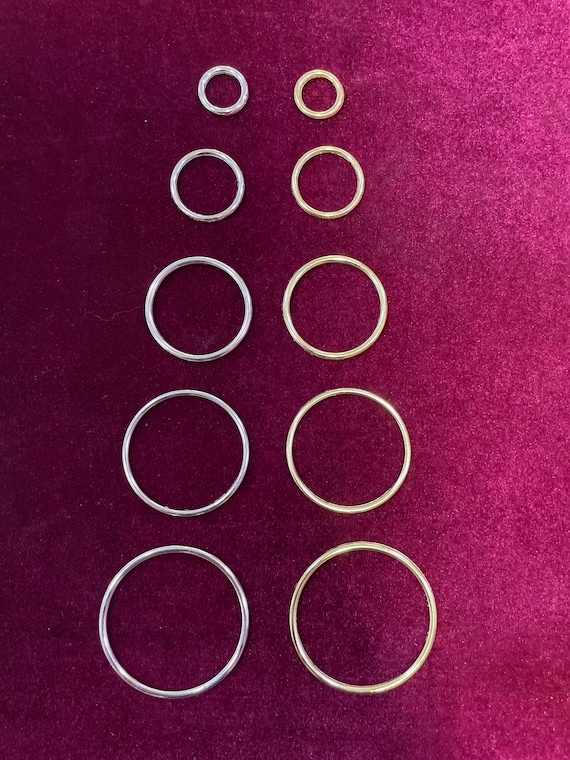 5 Sizes Solid Metal Hoop Rings Silver and Gold - Etsy UK