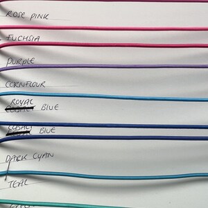 34 Colours, 2.5mm, Elastic Cord, Rounded Elastic, Elastic Rope, Colour ...