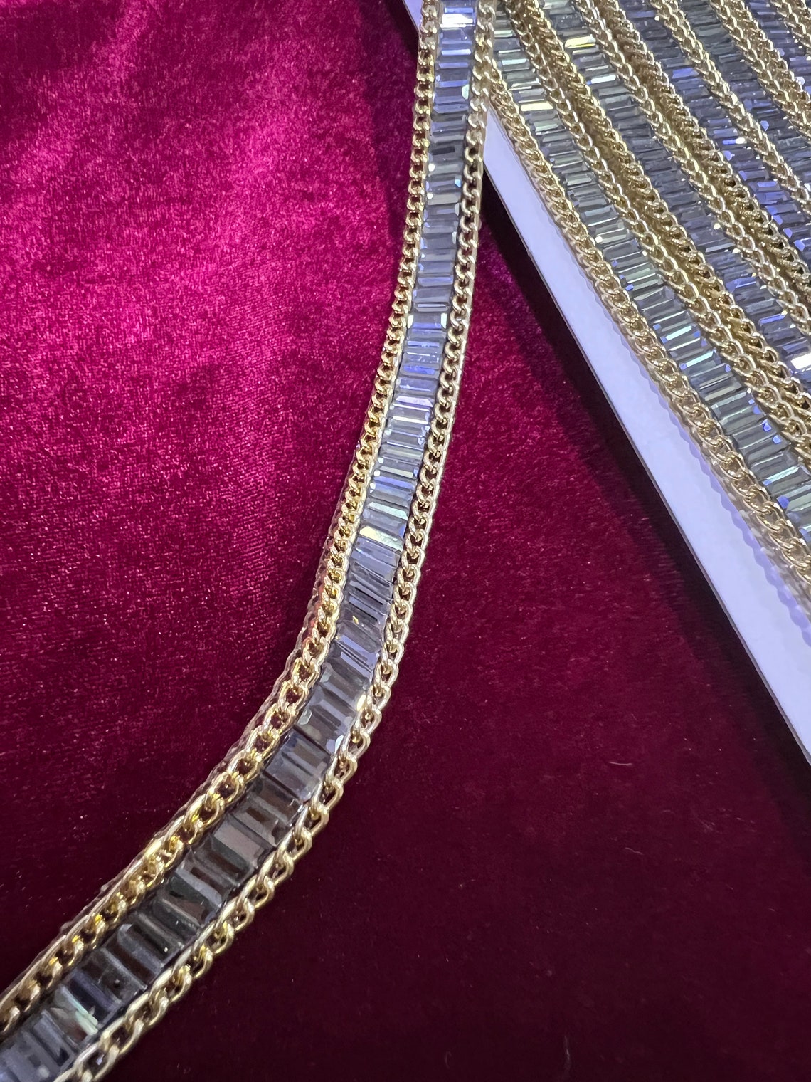 Rhinestone Chain Trim, Rhinestone Ribbon for Bridal, Sash Diamante ...
