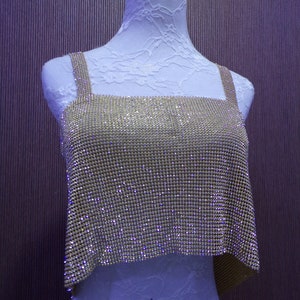 Gold or Silver Rhinestone Sparkle Top, Diamante Top, Party Top ...