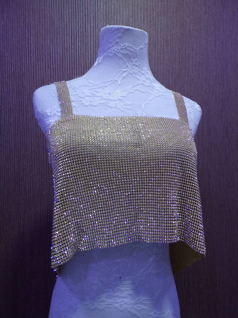 Gold or Silver Rhinestone Sparkle Top, Diamante Top, Party Top ...