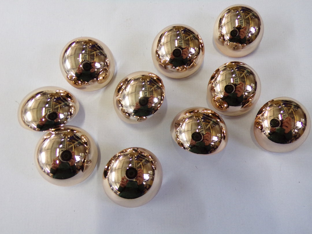 6pcs, Shiny Gold Buttons, 34l-21mm, Metal-look Half Ball Shank Buttons ...