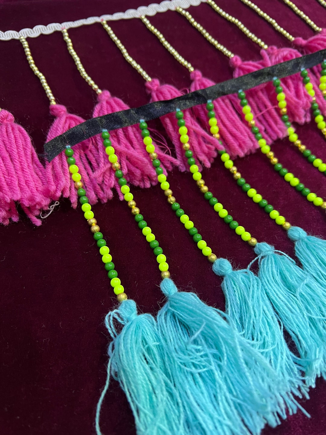 Tassel Fringe With Beads Trim, Cotton Tassel Trim, Decoration Ribbon ...