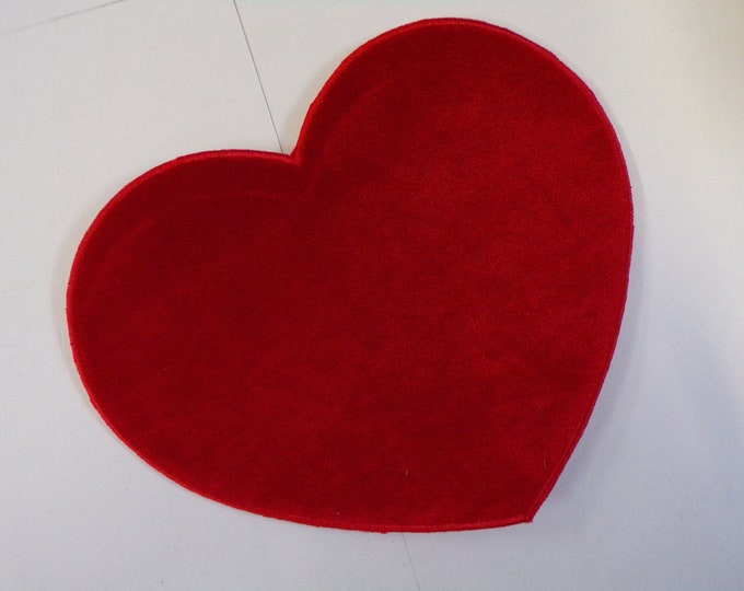 Large Velvet Heart Applique, Iron on Heart Patch, Velvet Heart, Decor ...