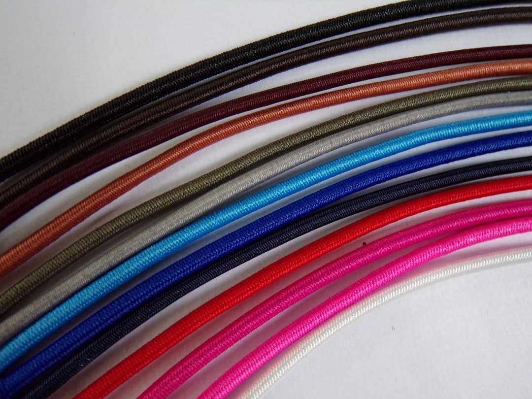 34 Colours, 2.5mm, Elastic Cord, Rounded Elastic, Elastic Rope, Colour ...