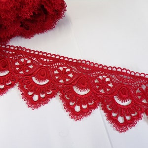 Red Lace Ribbon - Etsy