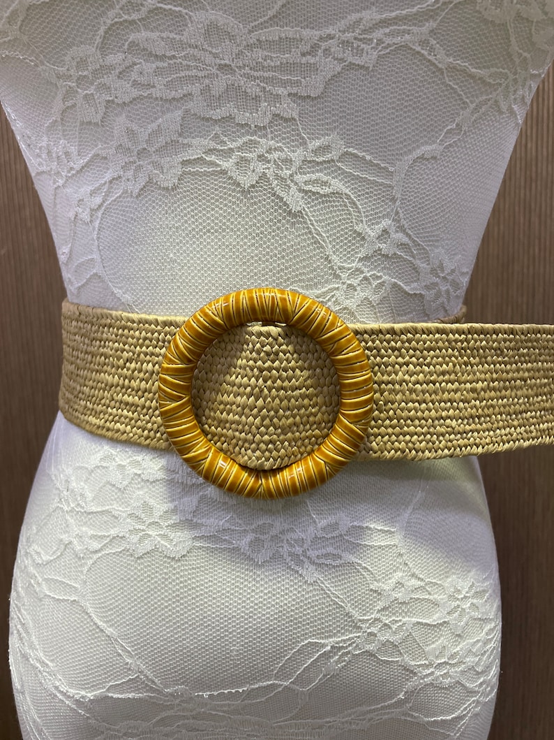 5 Styles Elasticated Raffia Belt With Wicker Style Buckles - Etsy