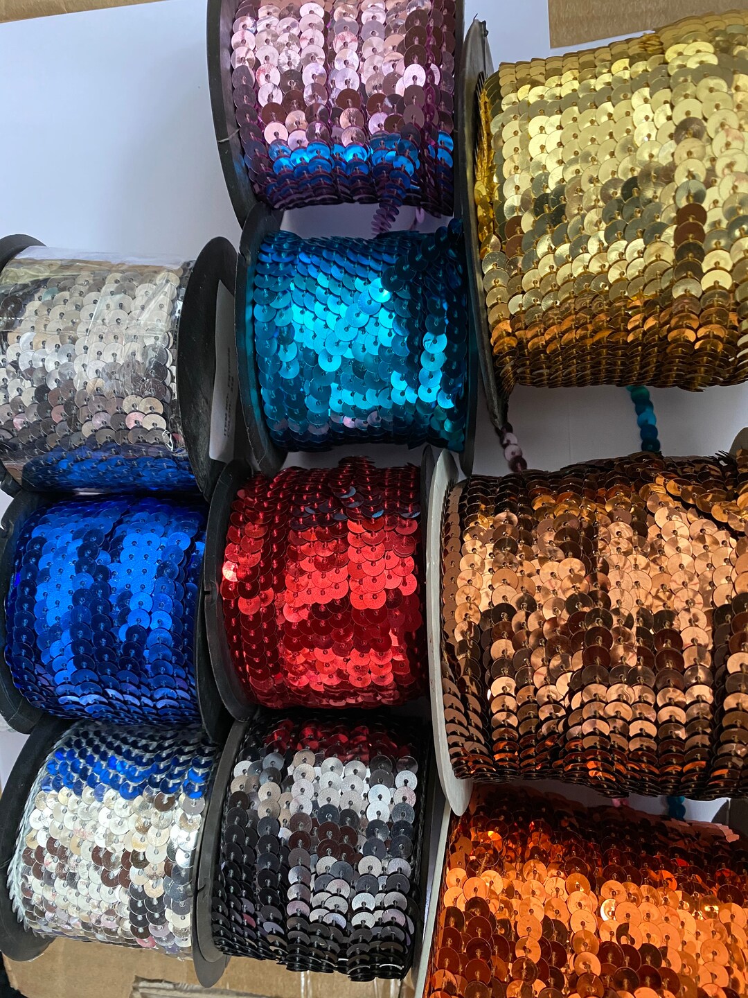 50yards Roll 6mm Flat Sequins on String, Sequin String, Sequin, Rigid ...