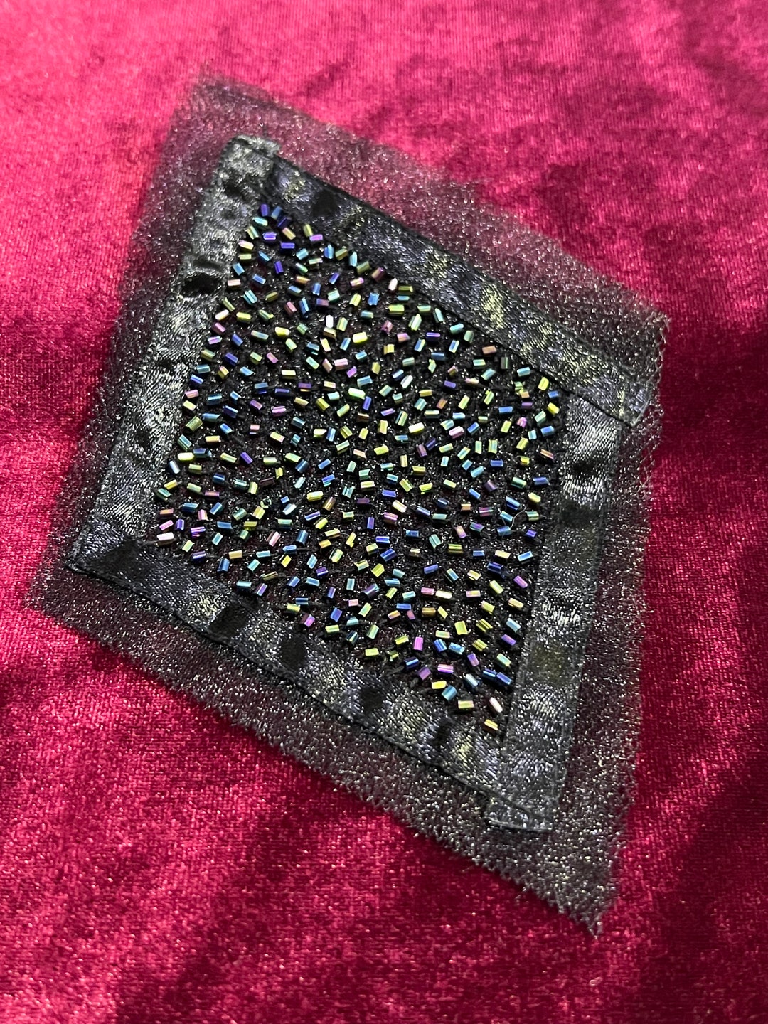 Black Sequin Applique, Jewel Appliqué, Fashion Patch, Couture Appliqué ...